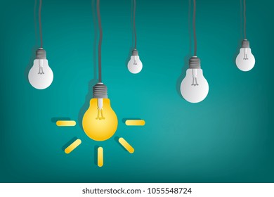 Yellow White Light Bulb Wire in Stock Vector (Royalty Free) 1055548724 ...