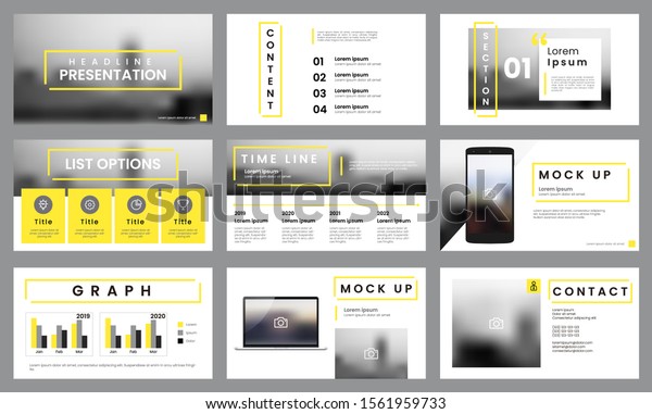 Yellow White Presentation Template Infographic Template Stock Vector ...
