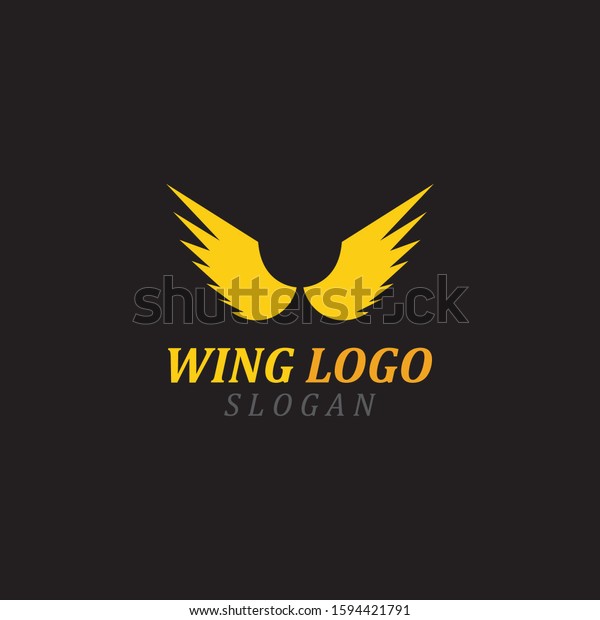 Yellow Wing Logo Vector Illustration Icon Stock Vector (Royalty Free ...