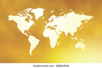 Yellow World Map Illustration On Bokeh Stock Vector (Royalty Free ...