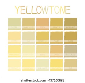Yellowtone Color Tone Name Vector Illustration Stock Vector (Royalty ...