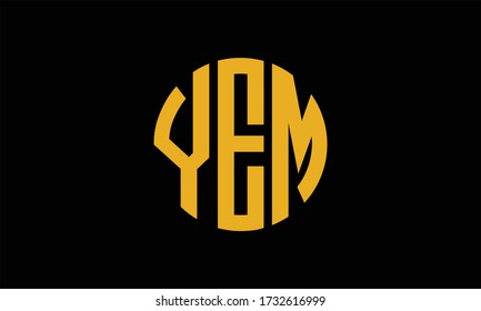 Yem Circle Emblem Abstract Monogram Letter Stock Vector (Royalty Free ...