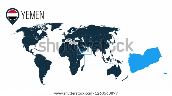 Yemen Location On World Map Infographics Stock Vector (Royalty Free ...