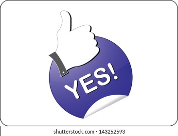 Yes Blue Web Icon Thumb On Stock Vector (Royalty Free) 143252593 ...