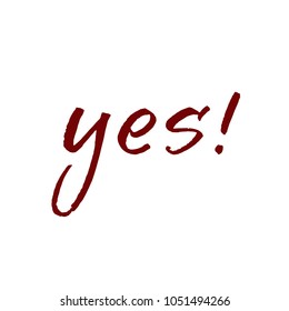 Yes Calligraphy Hand Drawn Vector Illustration: vector de stock (libre ...