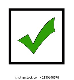 Yes Check Mark Icon Vector Illustration Stock Vector (Royalty Free ...