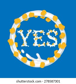 Yes Corn Flakes Milk Font Stock Vector (Royalty Free) 278587301 ...