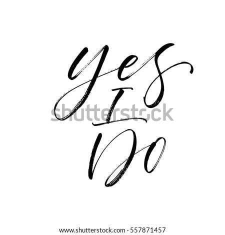 Yes Do Postcard Wedding Phrase Ink Stock Vector (Royalty Free ...
