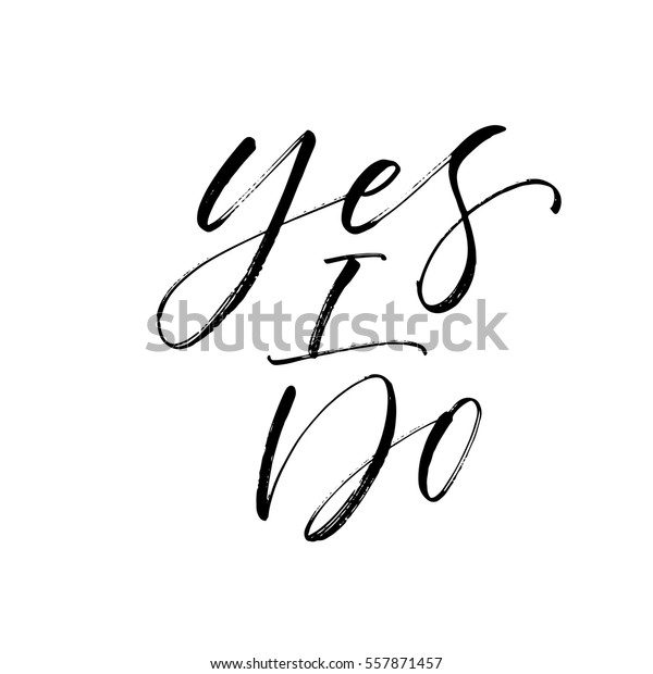 Yes Do Postcard Wedding Phrase Ink Stock Vector (Royalty Free ...