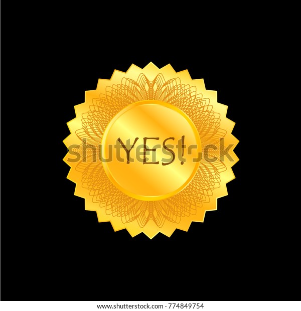 Yes Label Sign Logo Bright Golden Stock Vector (Royalty Free) 774849754 ...