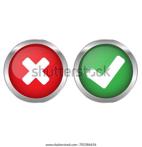 Yes No Buttons Green Check Mark 库存矢量图（免版税）705386656 | Shutterstock