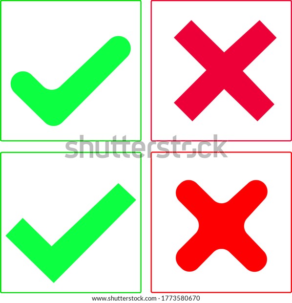 Yes No Check Mark Icon Vector Stock Vector (Royalty Free) 1773580670 ...