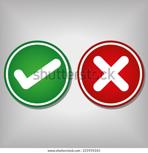 Yes No Check Mark Symbols