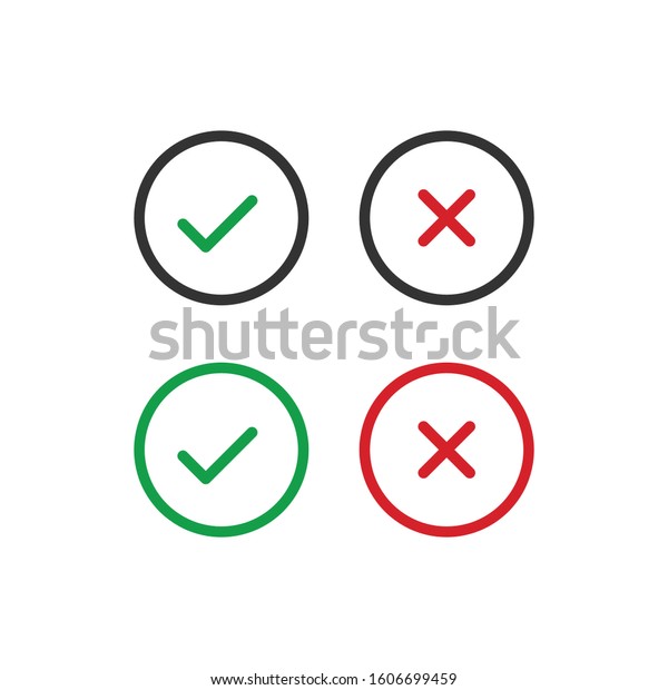 Yes No Check Mark X Tick Stock Vector (Royalty Free) 1606699459 ...
