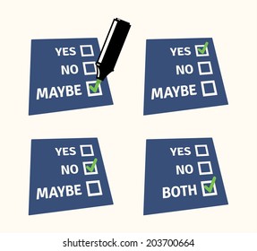 Yes No Checklist Marker Four Different: vector de stock (libre de ...