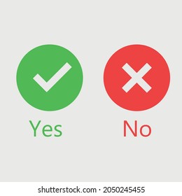 Yes No Circle Green Red Symbol Stock Vector (Royalty Free) 2050245455 ...
