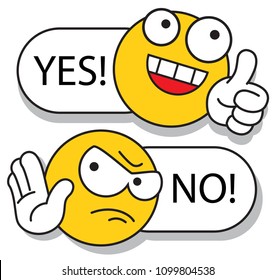 Yes No Emotion Face Vector Illustration Stock Vector (Royalty Free ...