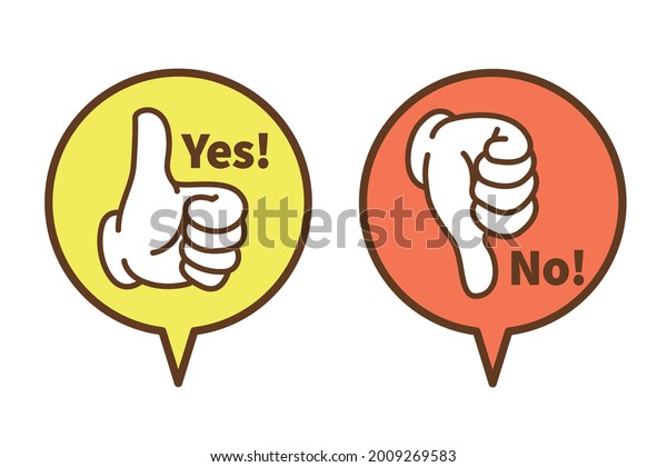 Yes No Hand Sign Balloonvector Illustration Stock Vector (Royalty Free ...