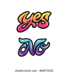 Yes No Handwritten Calligraphy Vector Color Stock Vector (Royalty Free ...