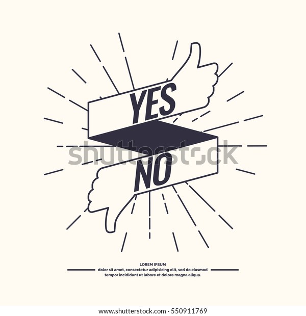 Yes No Hipster Linear Sign Product Stock Vector (Royalty Free ...