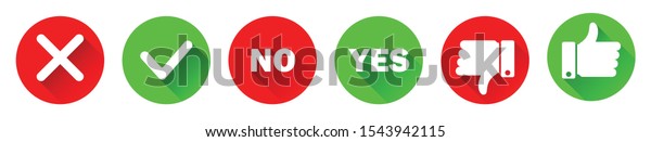 Yes No Icons Flat Style Vector Stock Vector (Royalty Free) 1543942115 ...
