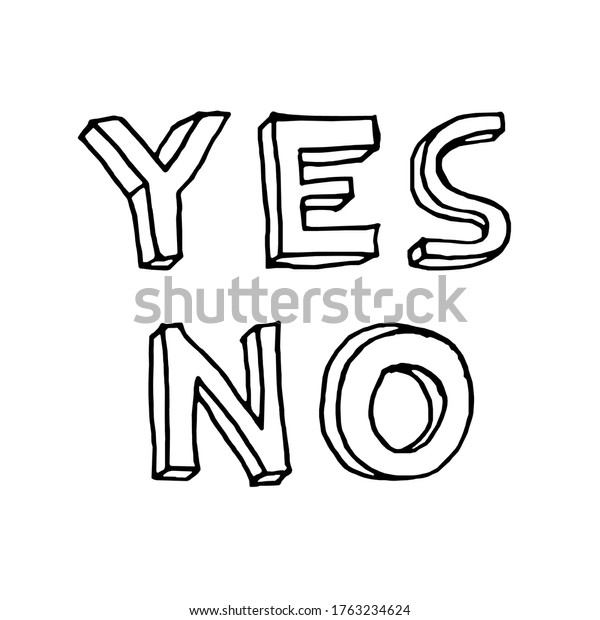 Yes No Lettering Affirmation Denial Stock Vector (Royalty Free) 1763234624