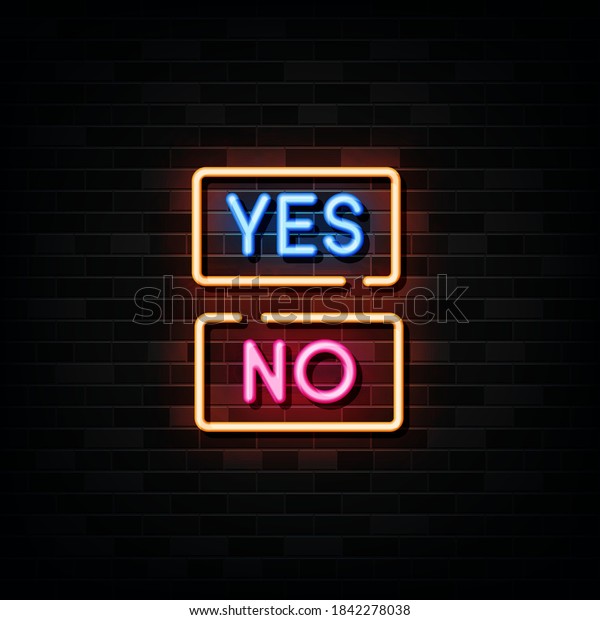 Yes No Neon Text Vector Yes Stock Vector (Royalty Free) 1842278038 ...