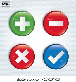 Yes No Positive Negative Check Buttons Stock Vector (Royalty Free ...