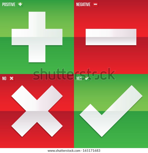 Yes No Positive Negative Check Marks Stock Vector (Royalty Free) 165171683