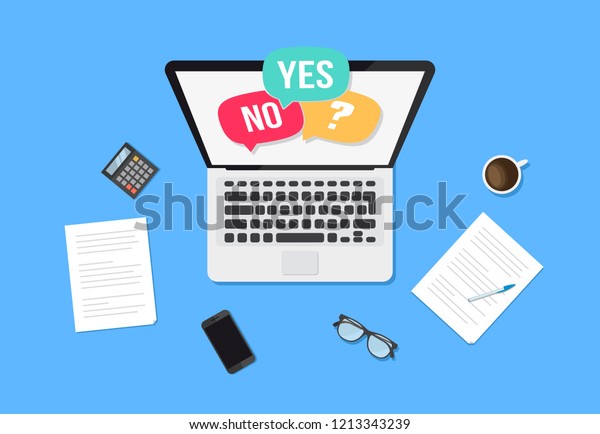 Yes No Question Mark Laptop Desktop Stock Vector (Royalty Free ...