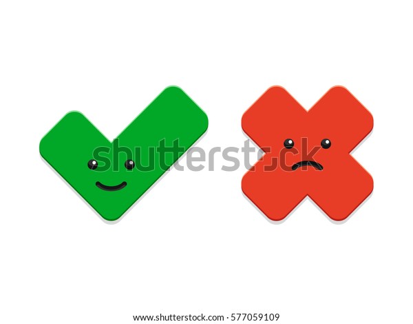 Yes No Red Green Tick Icons Stock Vector (Royalty Free) 577059109