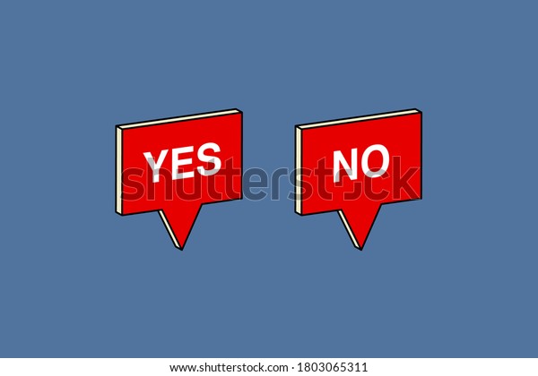 Yes No Speech Bubble 3d Isometric Stock Vector (Royalty Free ...