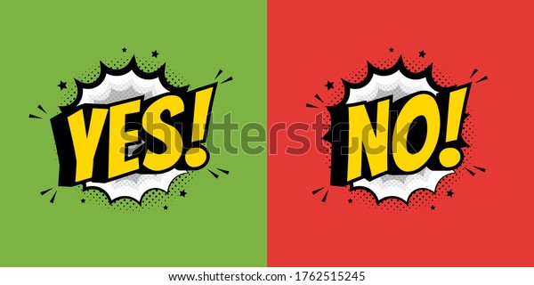 Yes No Speech Bubble Retro Comic Stock Vector (Royalty Free) 1762515245 ...