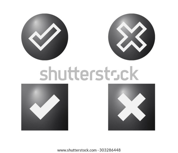 Yes No Validation Button Icons Vector Stock Vector (Royalty Free ...