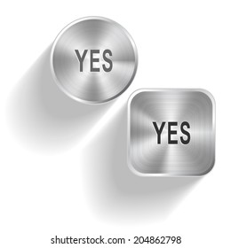 Yes Vector Set Steel Buttons Stock Vector (Royalty Free) 204862798 ...