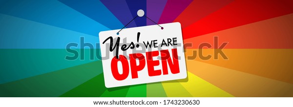 Yes Were Open Sign On White Stock Vector (Royalty Free) 1743230630 ...