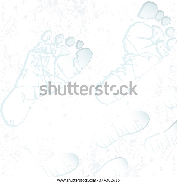 Yeti Human Footprints Snow Stock Vector (Royalty Free) 374302615 ...