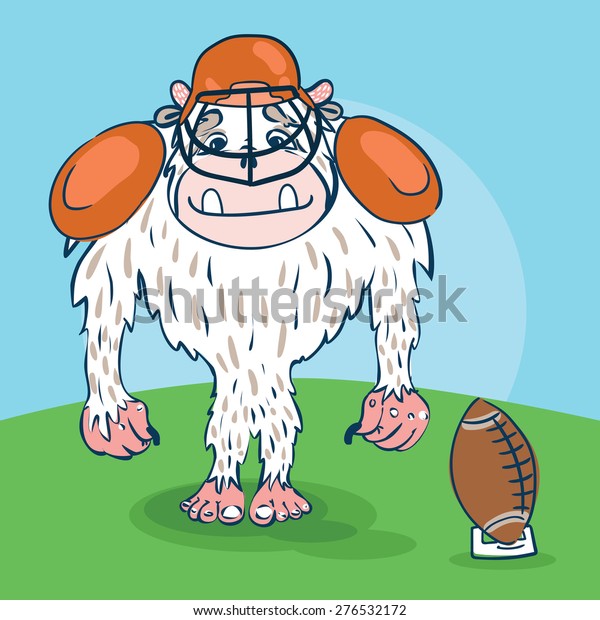 Yeti Rugby Player Funny Face Ball Stock Vector (Royalty Free) 276532172 ...