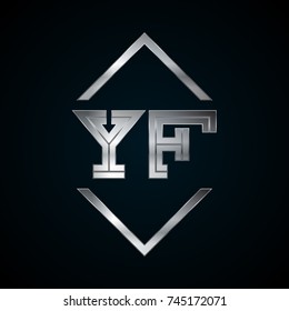 Yf Monogram Metal Logo Silver Logo Stock Vector (Royalty Free ...