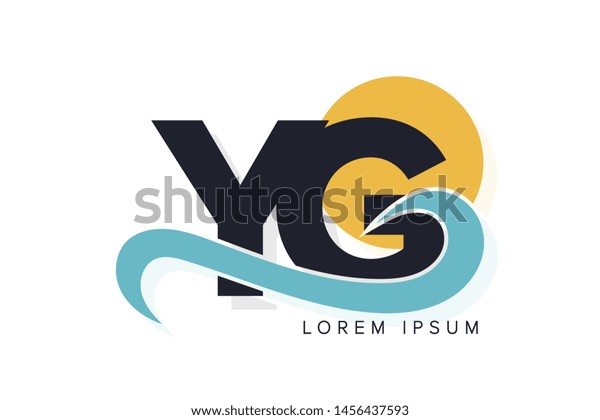 Yg Letter Logo Ocean Waves Sunset: vector de stock (libre de regalías ...