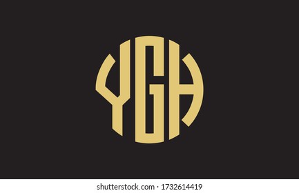 Ygh Circle Emblem Abstract Monogram Letter Stock Vector (Royalty Free ...