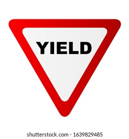 Illustration Yield Sign On White Background 스톡 벡터(로열티 프리) 223431484 ...
