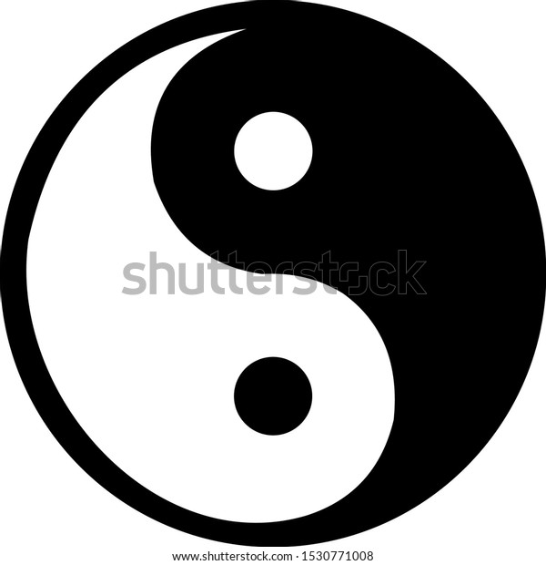 Yin Yan Black White Vector Illustration Stock Vector (Royalty Free ...