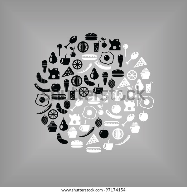 Yin Yang Food Stock Vector (Royalty Free) 97174154