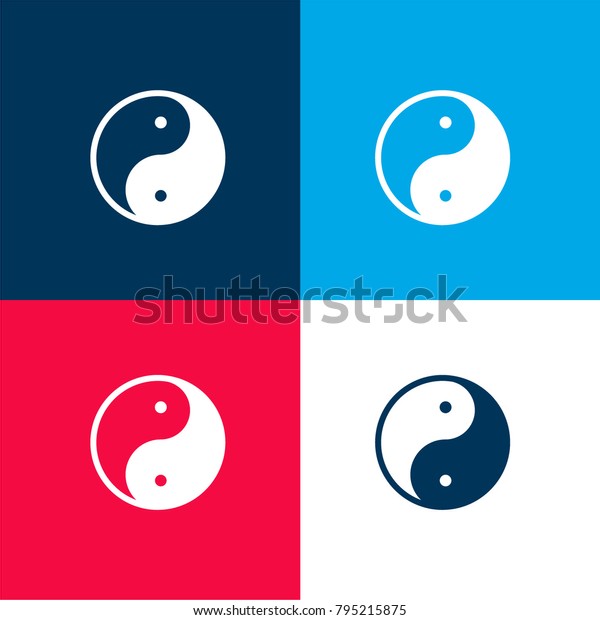 Yin Yang Four Color Material Minimal Stock Vector (Royalty Free ...