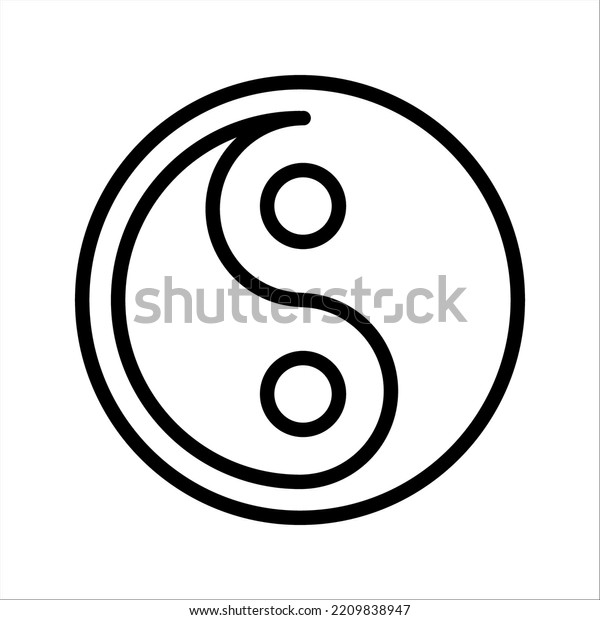Yin Yang Line Icon Outline Vector Stock Vector (Royalty Free ...