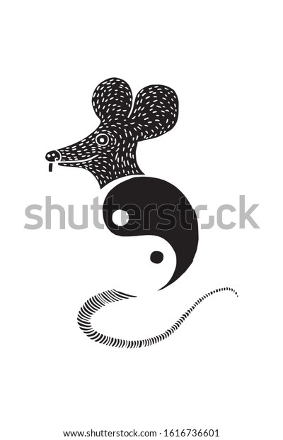 Yin Yang Symbol Bady Rat Chinese Stock Vector (Royalty Free) 1616736601 ...