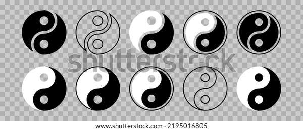 Yin Yang Symbol Icon Set Vector Stock Vector (Royalty Free) 2195016805 ...