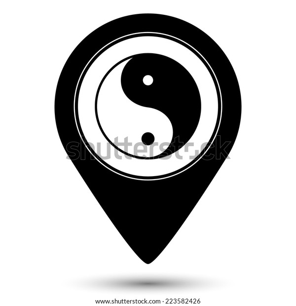 Vektor Stok Yin Yang Symbol Icon Vector Map (Tanpa Royalti) 223582426 ...