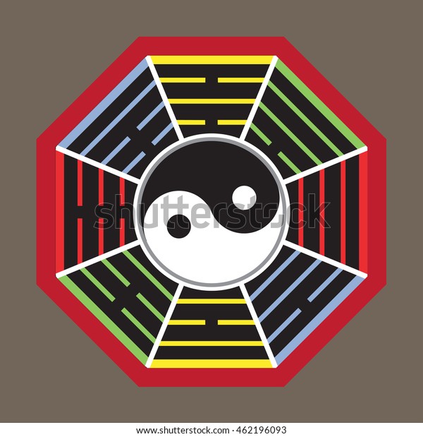 Yin Yang Symbol Map Eight Symbol: vector de stock (libre de regalías ...